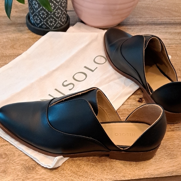 Nisolo | Shoes | Nisolo Black Flats With Modern Cutout Design | Poshmark